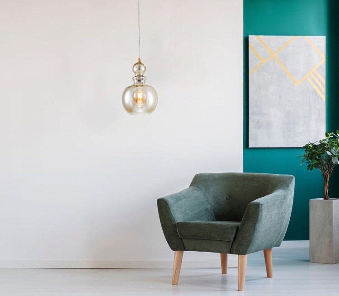 Glass Pendant Light Handmade Hanging Lamp Custom Pendant Light Hand ...