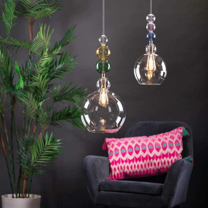 Hand Blown Glass Pendant Light Kitchen Island Light Ceiling - Etsy