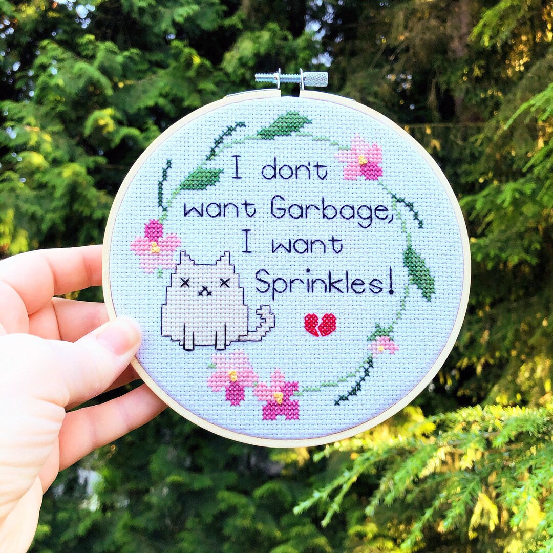 Cross Stitch Pattern - I Don't Want Garbage - Etsy