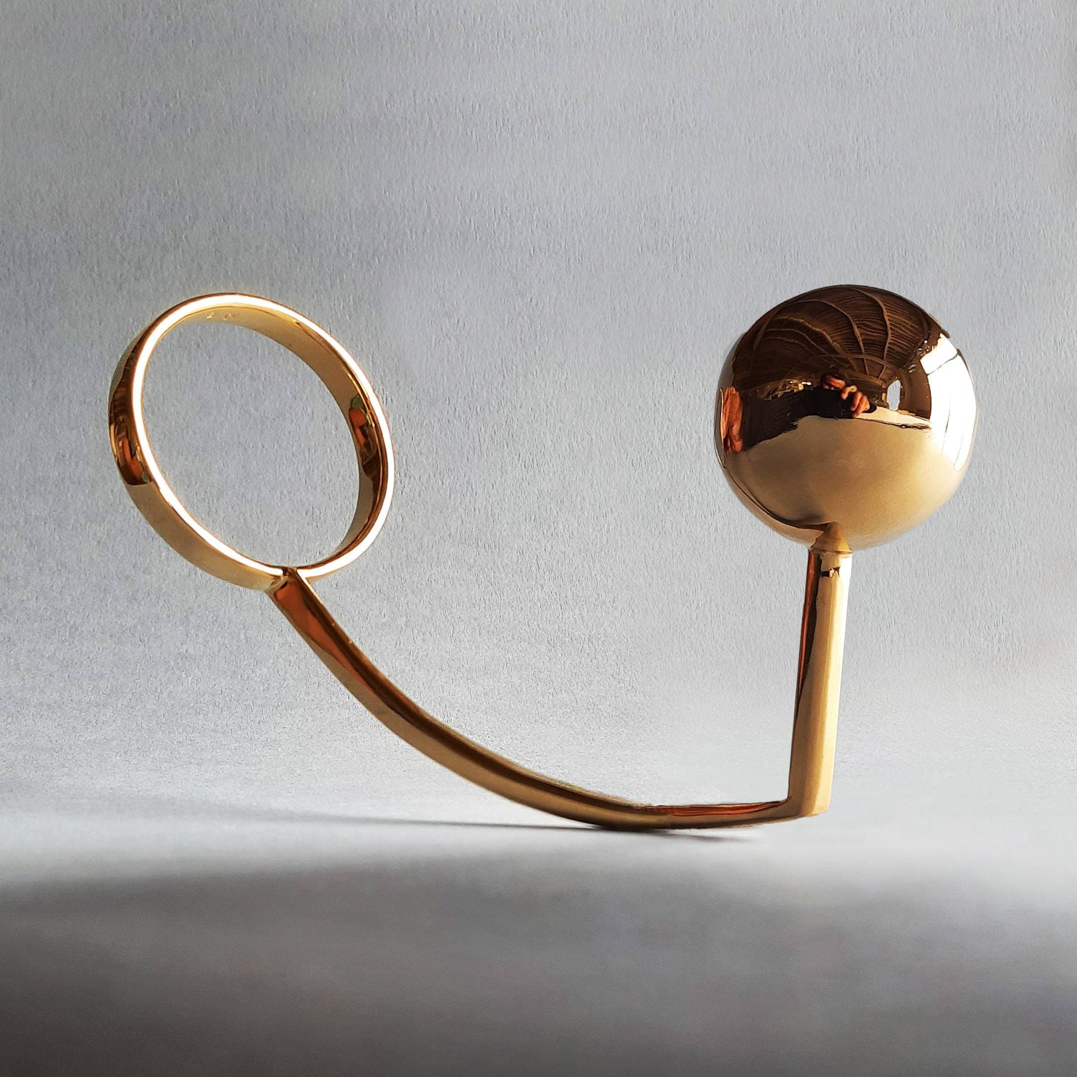 Gold Plated Silver Cockring With Prostate Stimulator - Etsy 日本