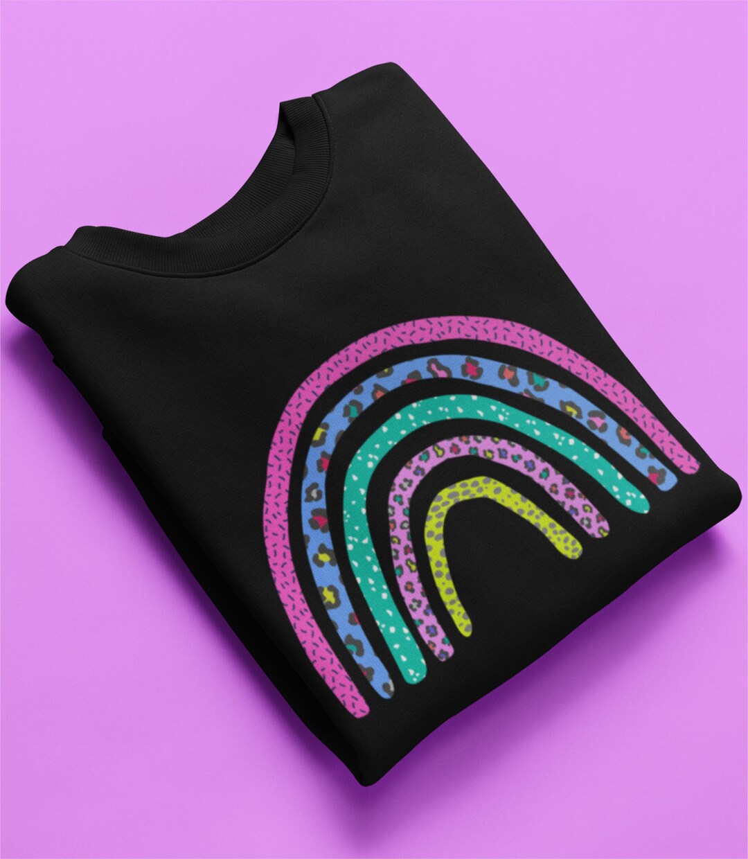 Women's Rainbow Print Sweatshirt/women's Custom Made Animal Print ...