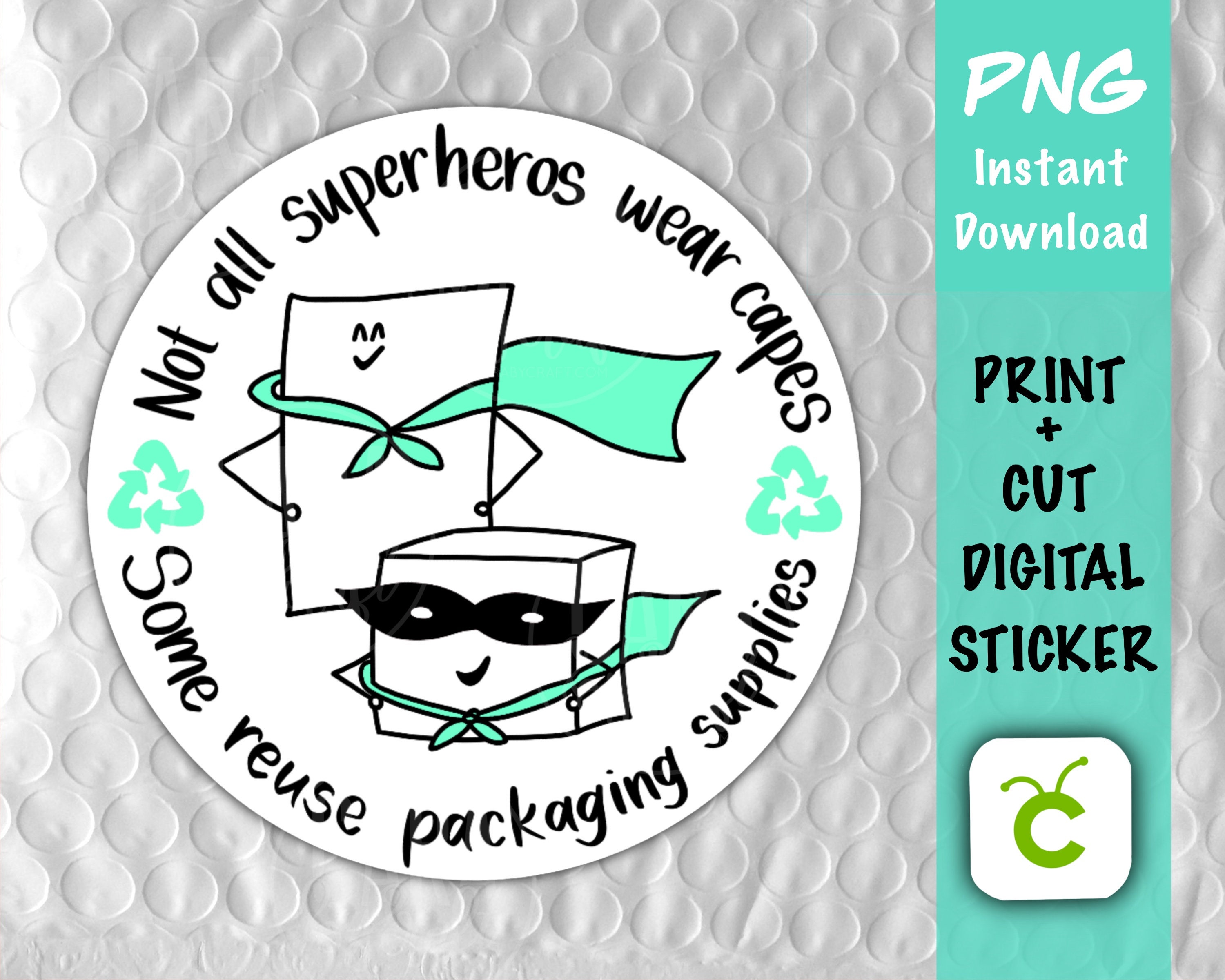 Reused Packaging Png Recycled Ugly Box Digital Sticker Print | Etsy