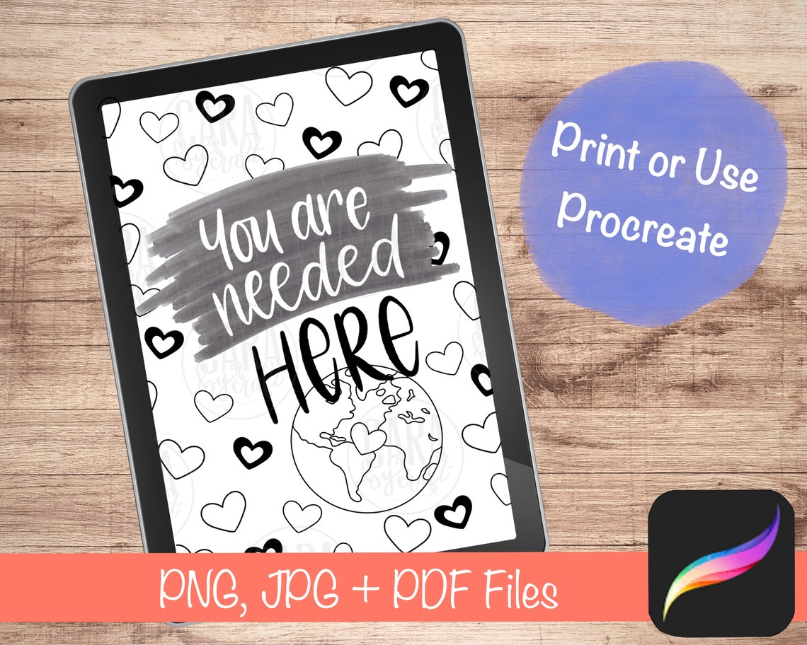 DIGITAL COLORING PAGE Mental Health Coloring Book Png for | Etsy