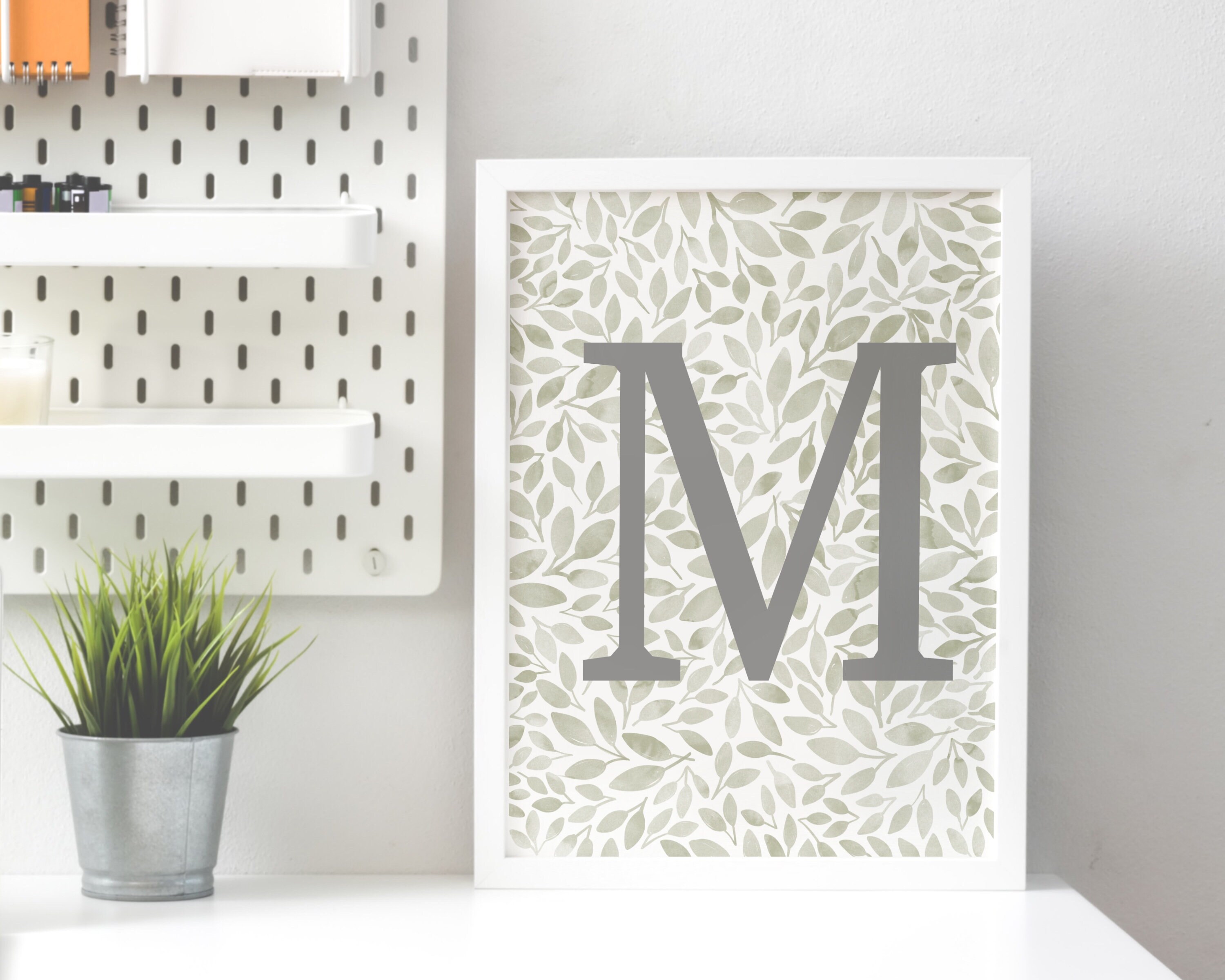 Initial Printable Letter M Monogram Poster Kids Initial | Etsy