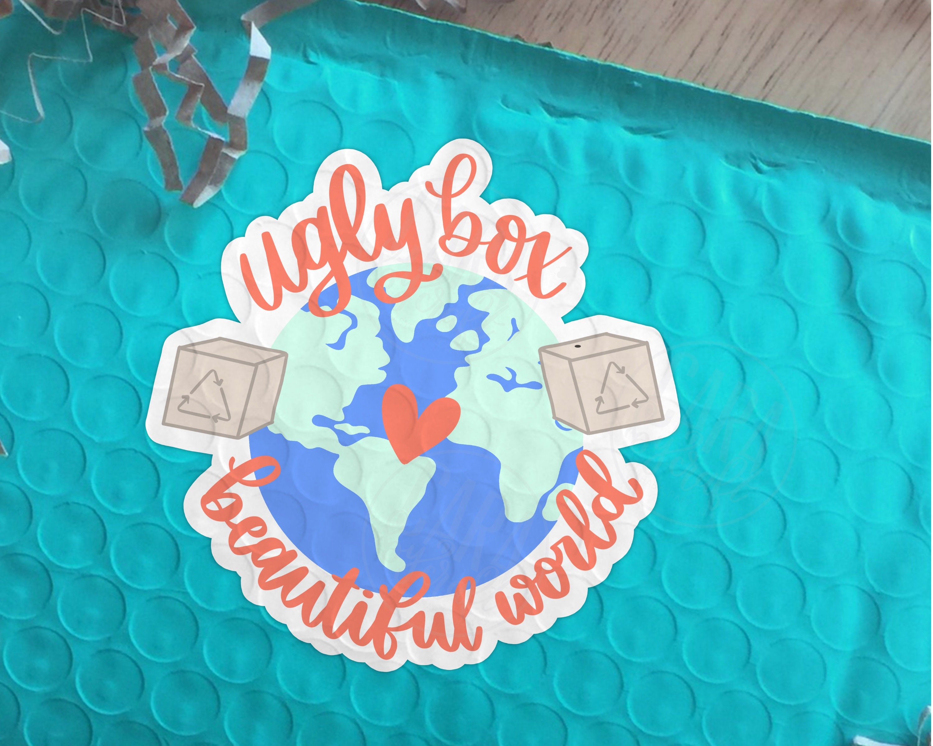 Ugly Box Digital Sticker Recycled Reused Packaging Png Print - Etsy UK