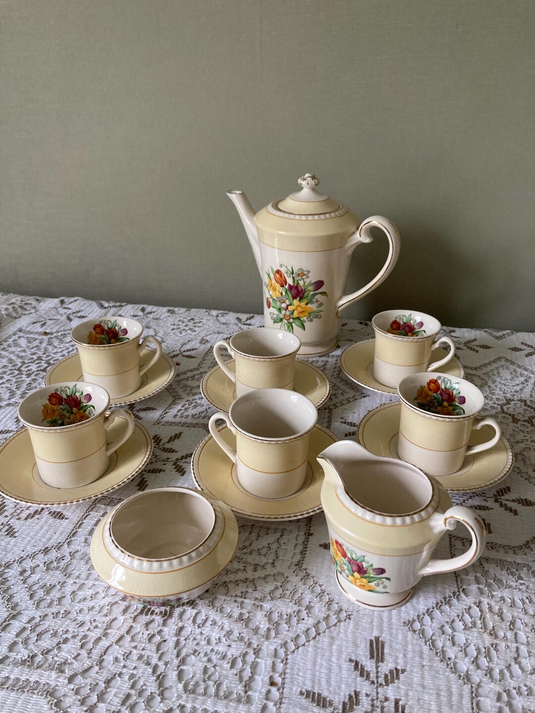 Solian Ware From Simpsons, Six Place Coffee Set, Coffee Pot, Cream Jug ...