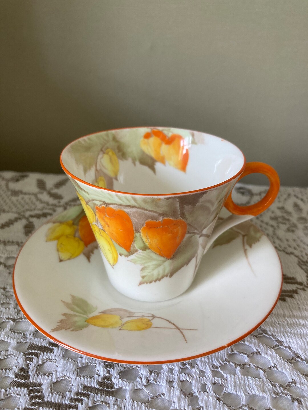 Shelley Orange Wisteria Cup and Saucer - Etsy