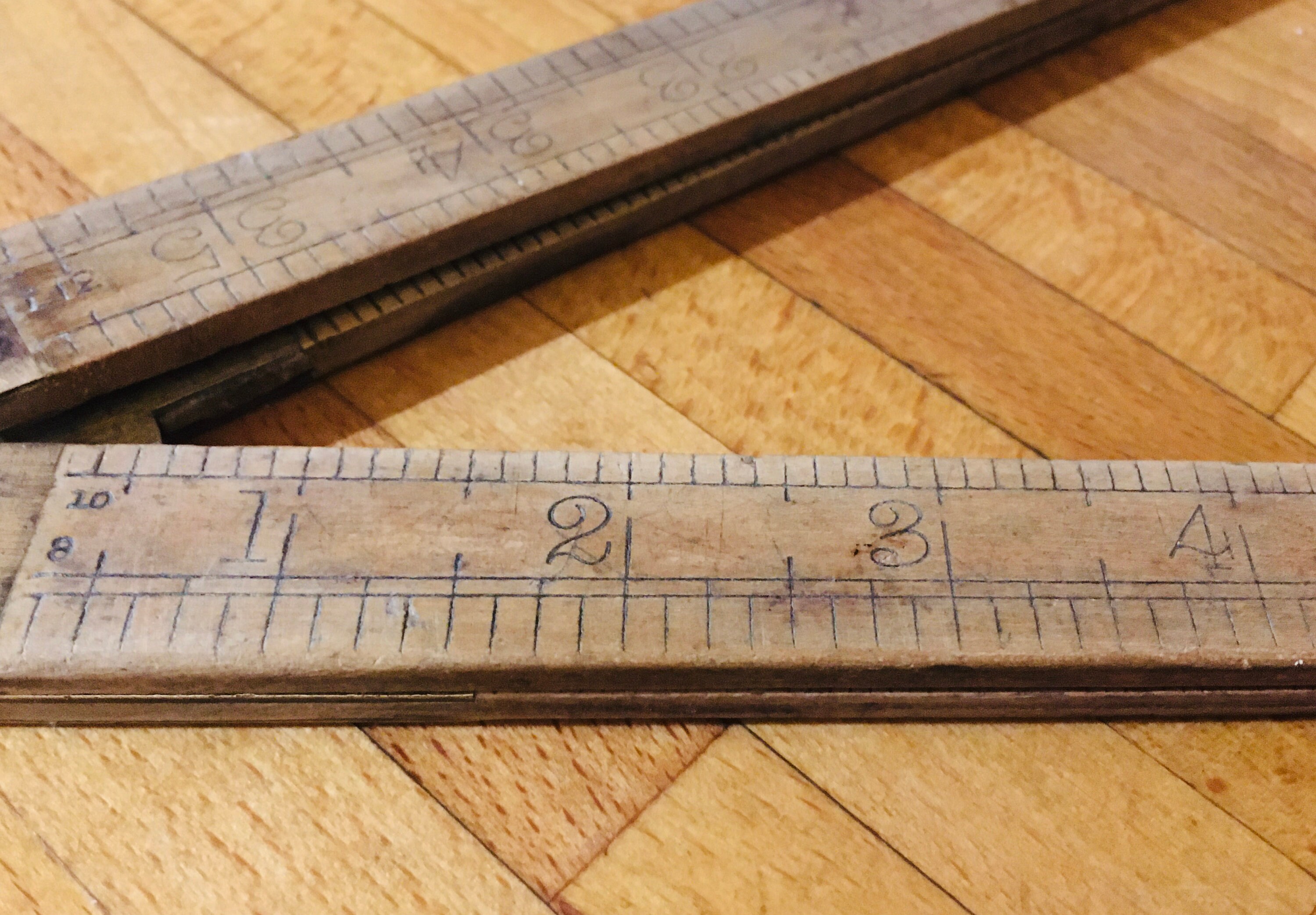 Vintage Wooden Folding Measuring Tape Measures One Yard | Etsy