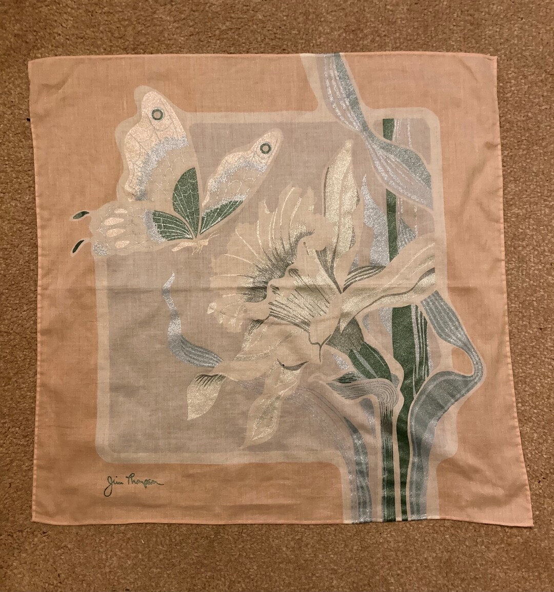 Set of Eight Jim Thompson Handpainted Thai Silk Napkins - Etsy UK