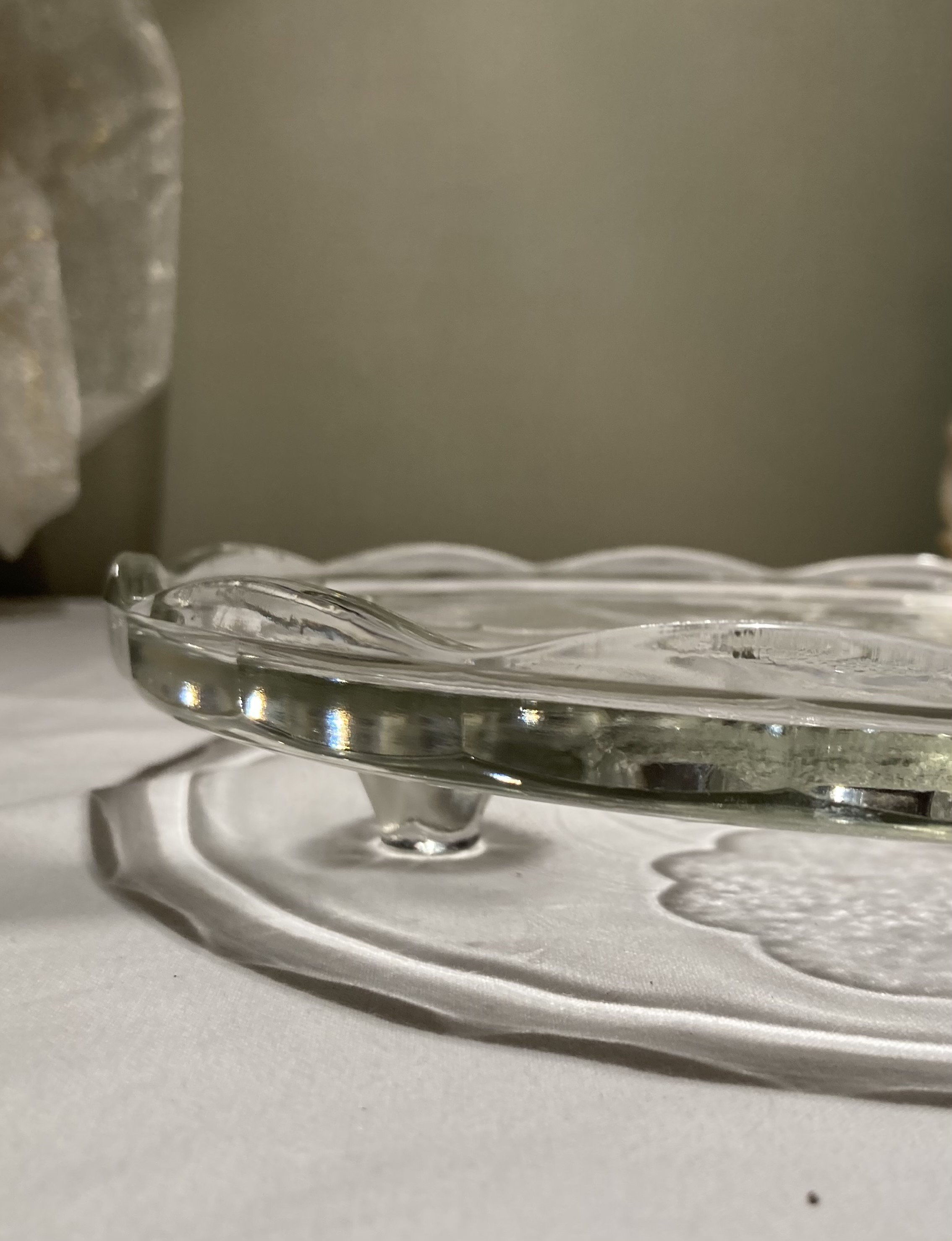 Vintage Clear Pressed Glass Cake Plate. | Etsy