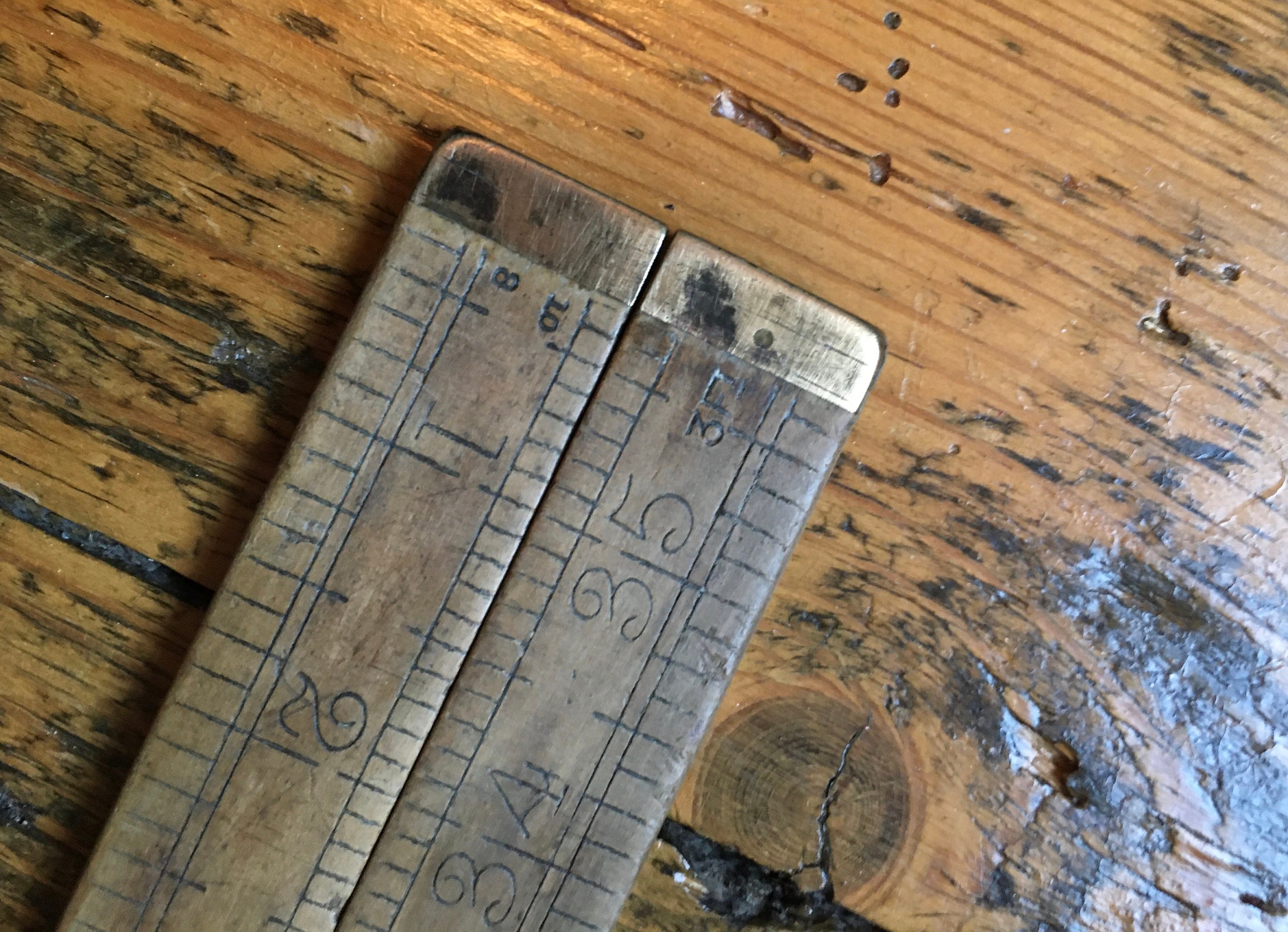 Vintage Wooden Folding Measuring Tape Measures One Yard | Etsy