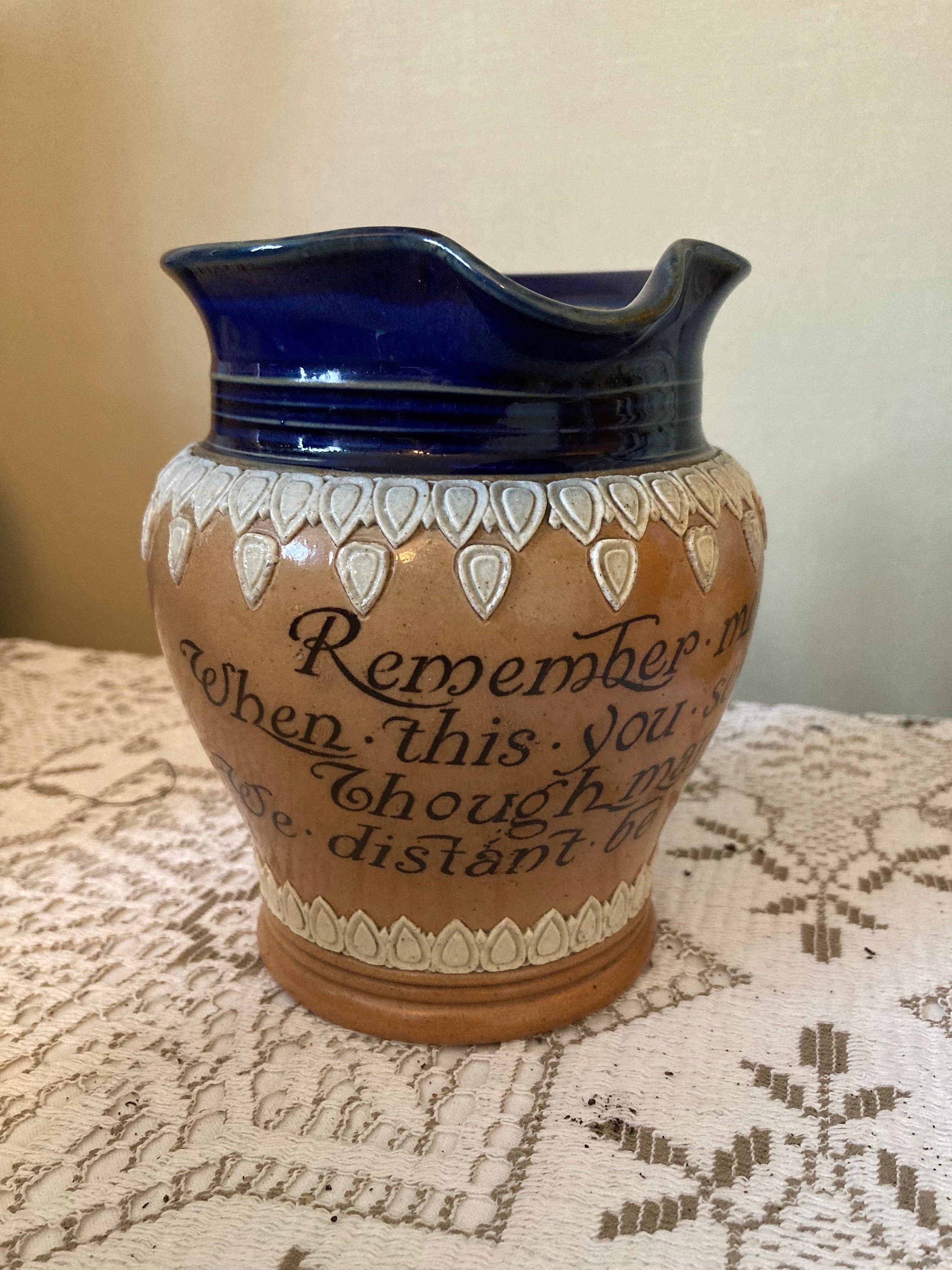 Roya Doulton Stoneware Motto Jug, remember Me - Etsy