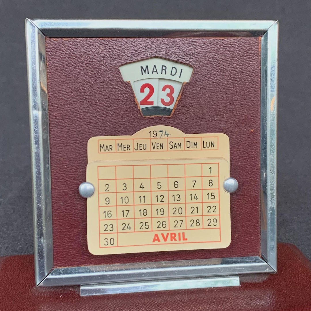 Vintage French Desk Calendar, 1970s Retro Home Office Decor. - Etsy
