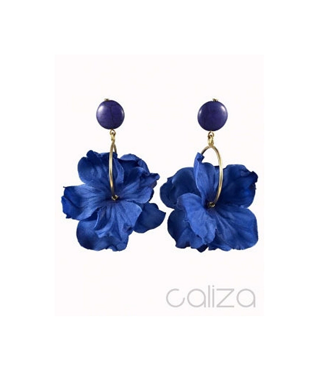 Klein Blue Extra Large Flower Hoop Earrings, Flamenco Accessories ...
