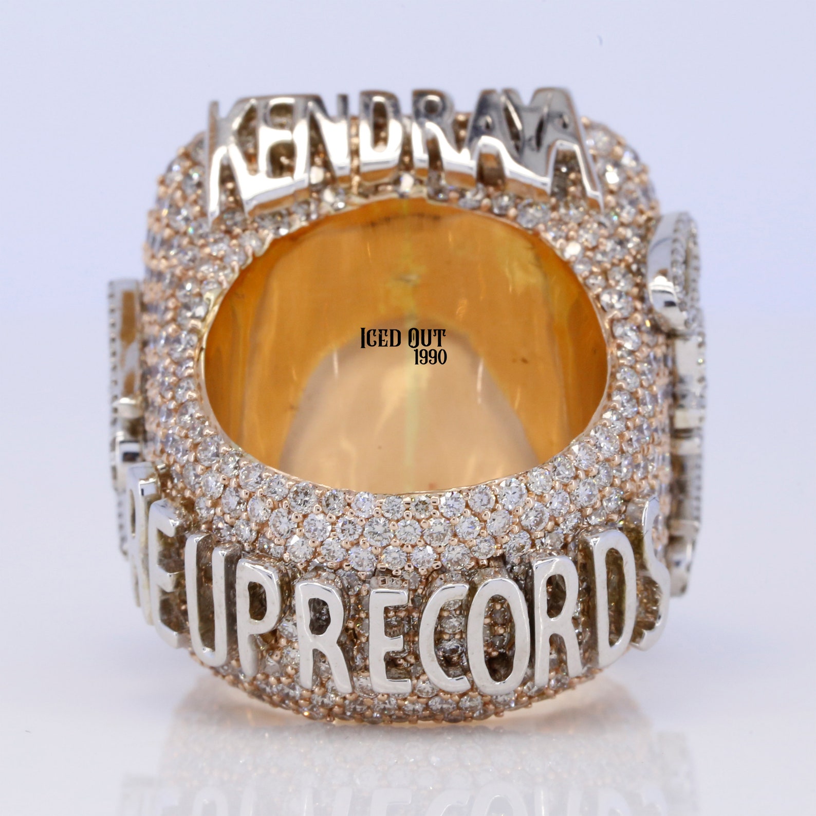 Custom GG Hip hop Ring Fully Iced out Men's | Etsy