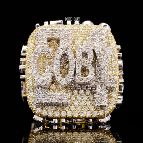 Men's Iced Out Moissanite Round Hip Hop Cluster Pinky Ring - Etsy