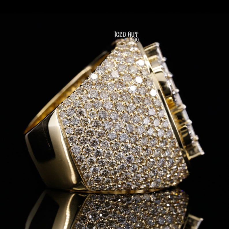 Mens Iced Out Custom Hip Hop Gold Pinky Ring Moissanite Rapper - Etsy