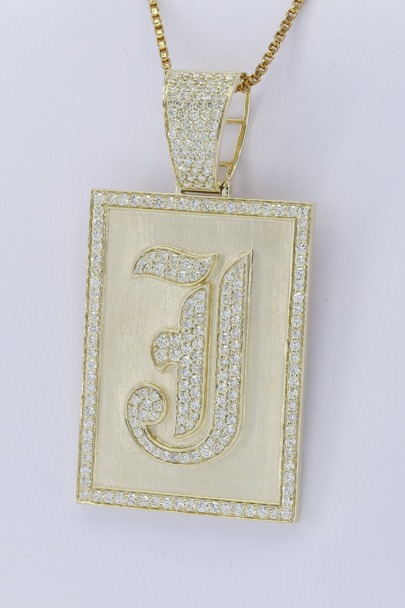 Diamond Pendant Logo Pendant 10k Gold Pendant 925 Silver | Etsy