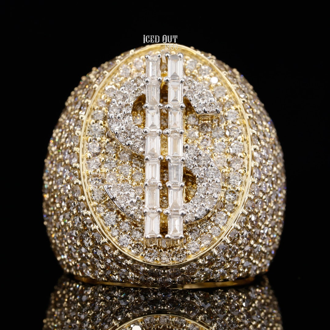 Mens Iced Out Custom Hip Hop Gold Pinky Ring Moissanite Rapper - Etsy