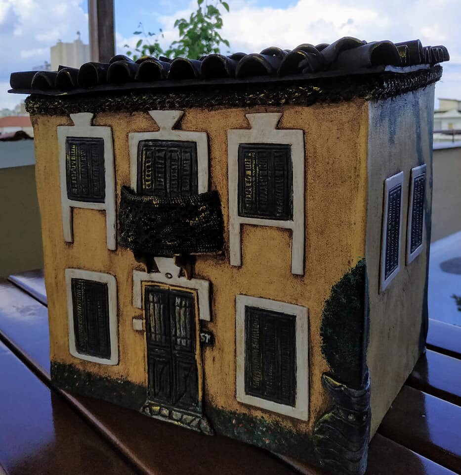 Greek Ceramic House/air Dry Clay Home Decor/handmade Greek Clay House ...