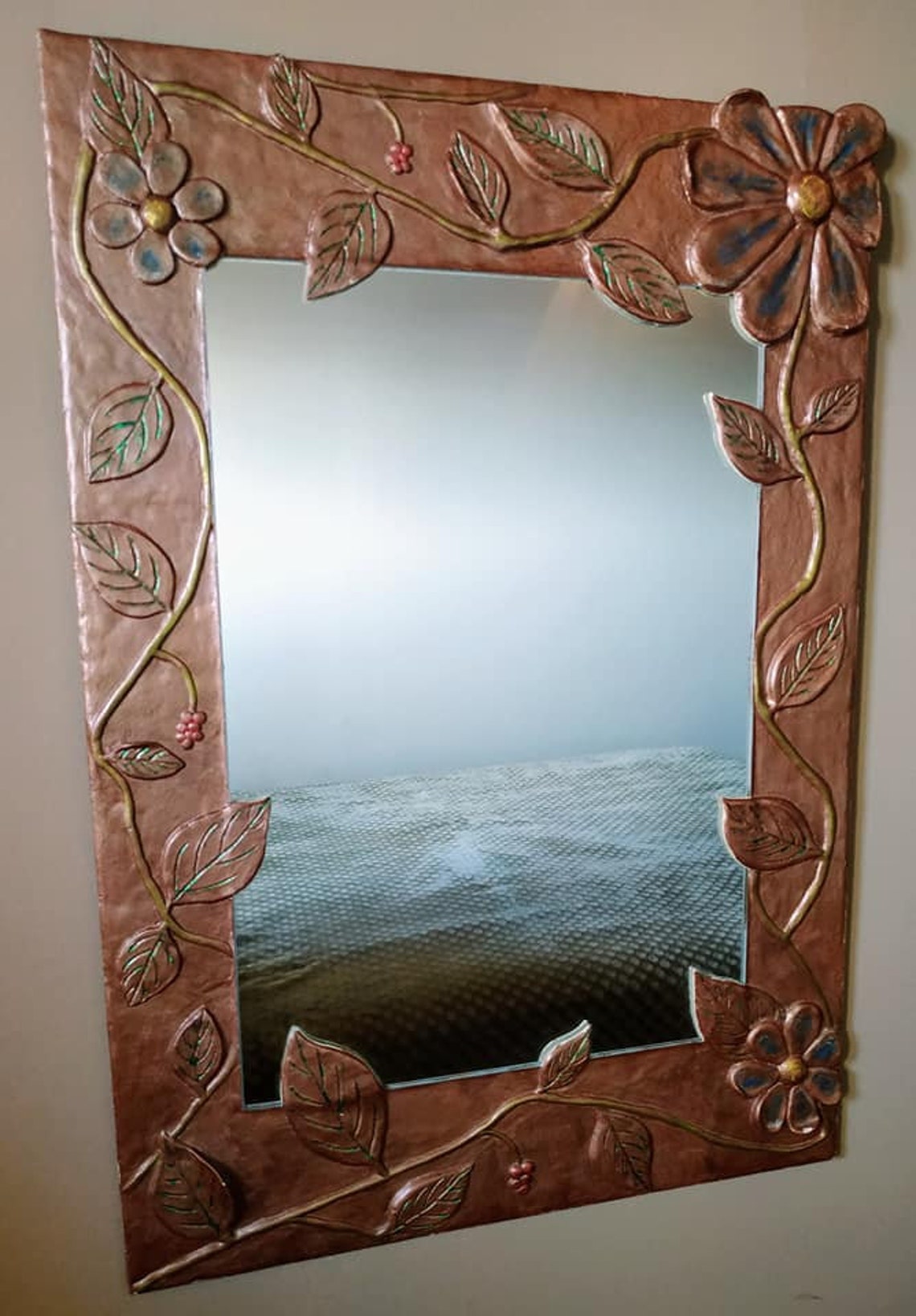 Handmade Clay Mirror/air Dry Clay Mirror/handmade Gift/wall Hanging ...