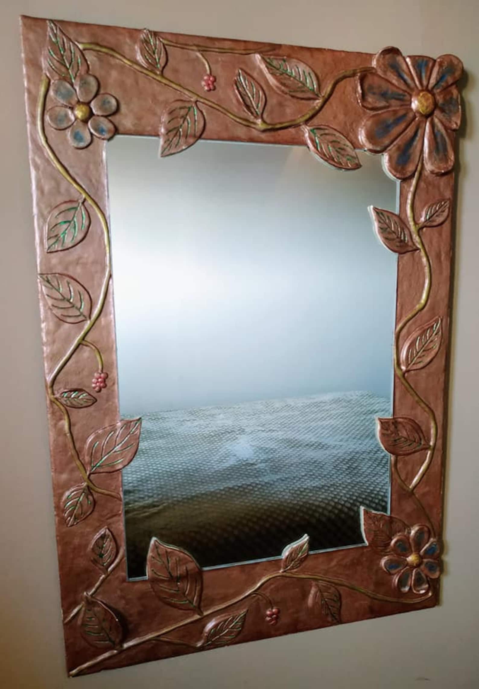 Handmade Clay Mirror/air Dry Clay Mirror/handmade Gift/wall Hanging ...
