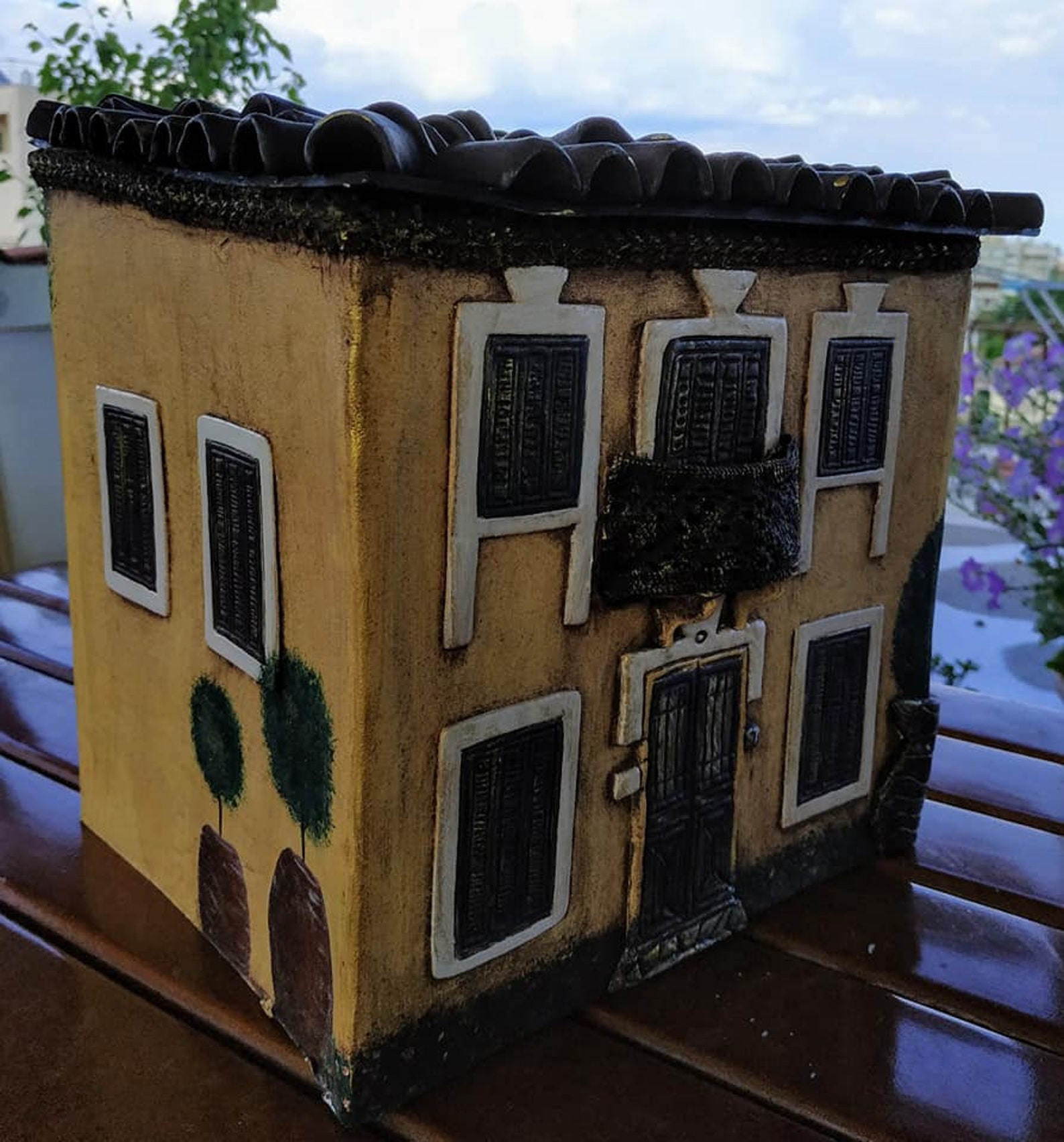 Greek Ceramic House/air Dry Clay Home Decor/handmade Greek Clay House ...
