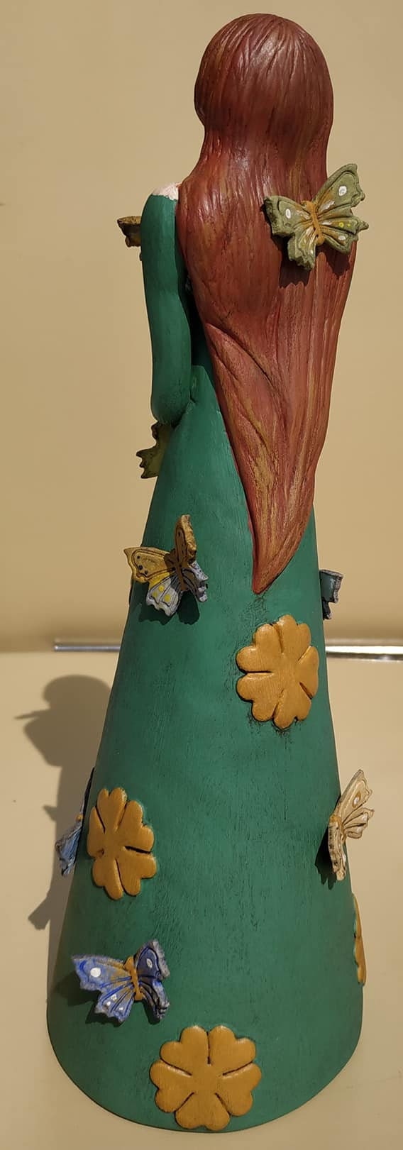 Female Sculptureair Dry Clay Woman Figurine/girl in Green Sculpture ...