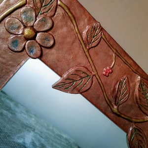 Handmade Clay Mirror/air Dry Clay Mirror/handmade Gift/wall Hanging ...