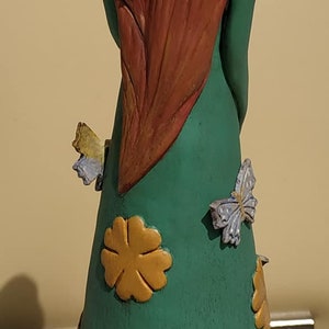 Female Sculptureair Dry Clay Woman Figurine/girl in Green Sculpture ...