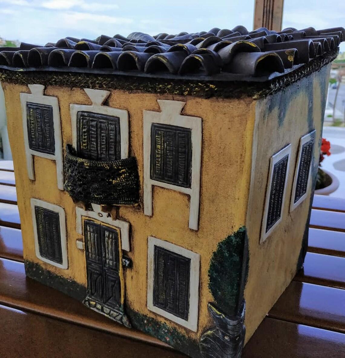 Greek Ceramic House/air Dry Clay Home Decor/handmade Greek Clay House ...