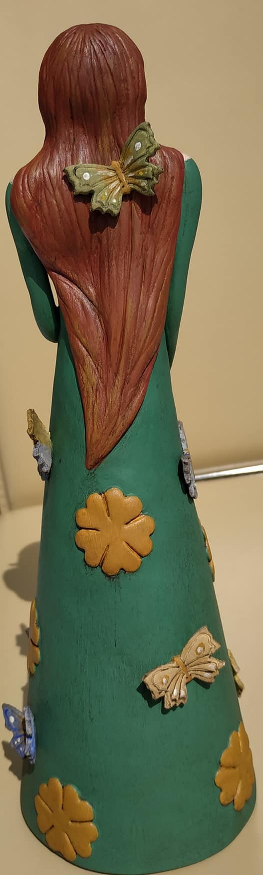 Female Sculptureair Dry Clay Woman Figurine/girl in Green Sculpture ...