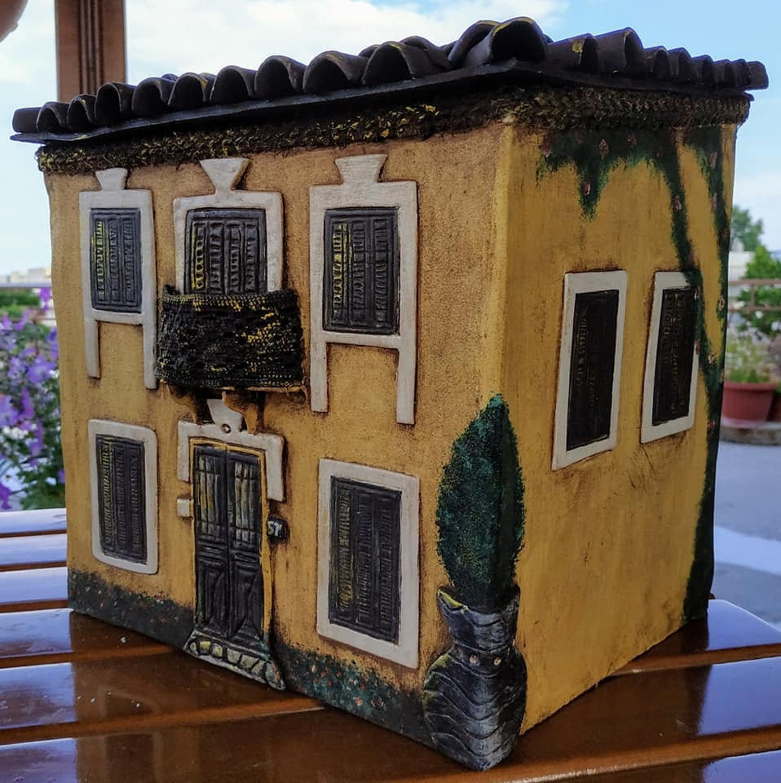 Greek Ceramic House/air Dry Clay Home Decor/handmade Greek Clay House ...