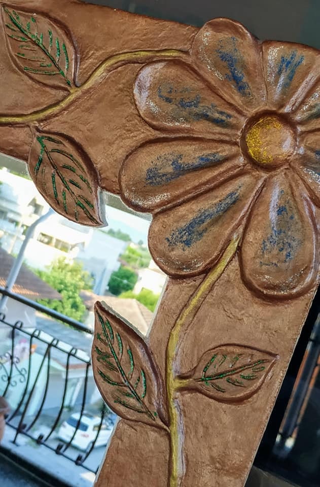 Handmade Clay Mirror/air Dry Clay Mirror/handmade Gift/wall Hanging ...