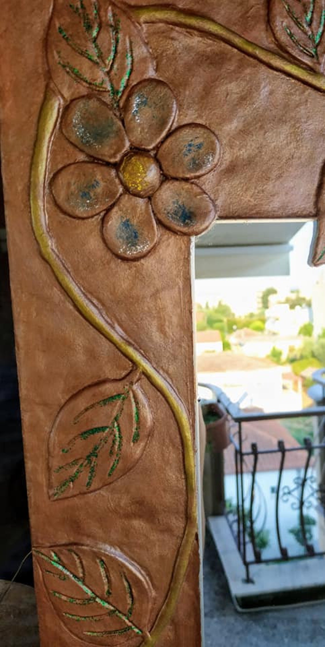 Handmade Clay Mirror/air Dry Clay Mirror/handmade Gift/wall - Etsy