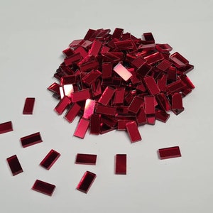 150 Pieces, Red Ruby Glass Mirror Tiles, Size Approx 0.5 X 1 Cm ...