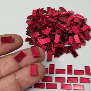 150 Pieces, Red Ruby Glass Mirror Tiles, Size Approx 0.5 X 1 Cm ...