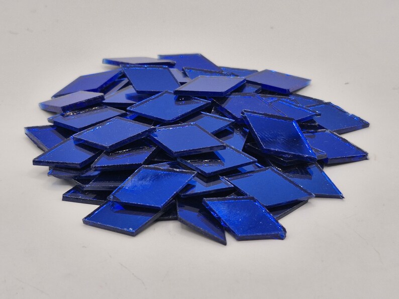 100 Pieces,royal Blue Glass Mirror Tiles, Size Approx 0.5 X 0.5 Cm, 1.8 ...