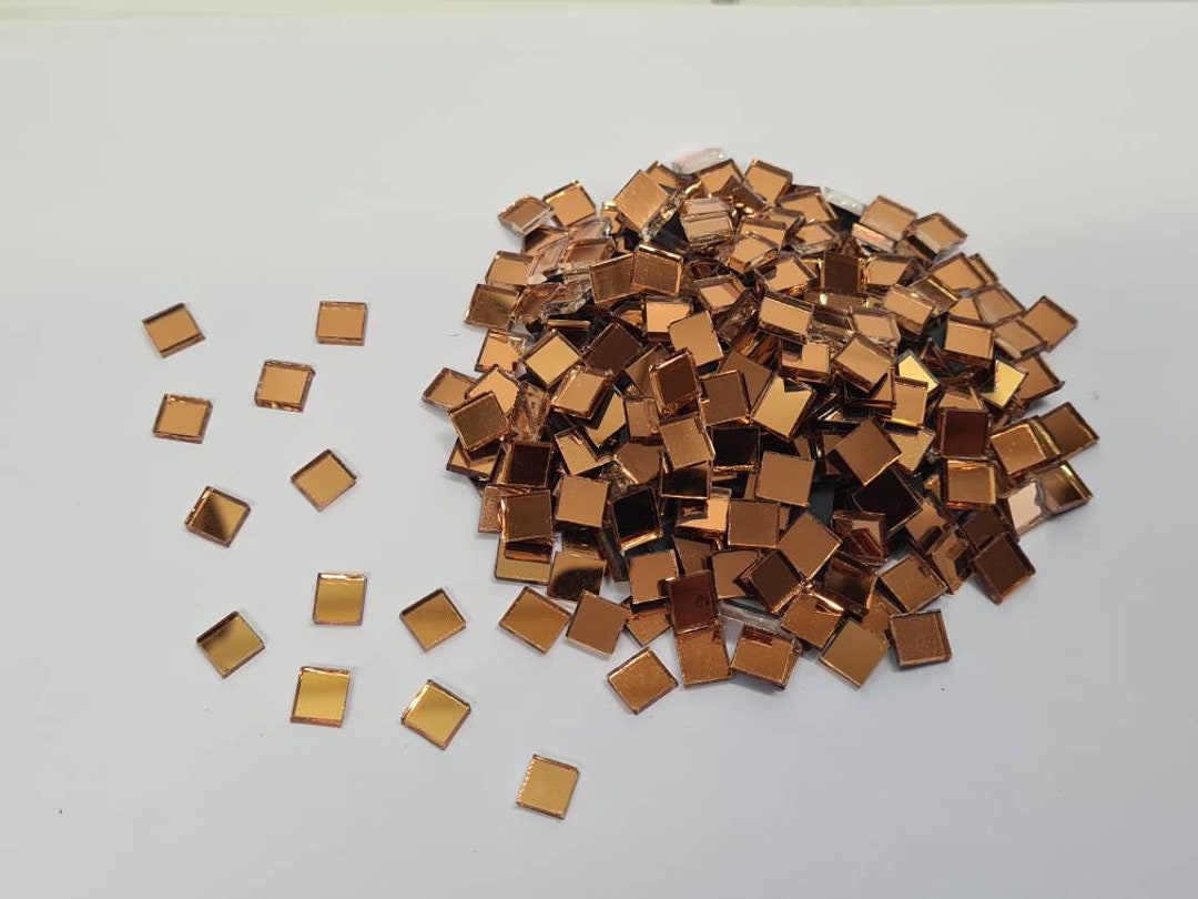 500 Pieces, Copper Bronze Glass Mirror Tiles, Size Approx 5 X 5 Mm, 1.8 ...