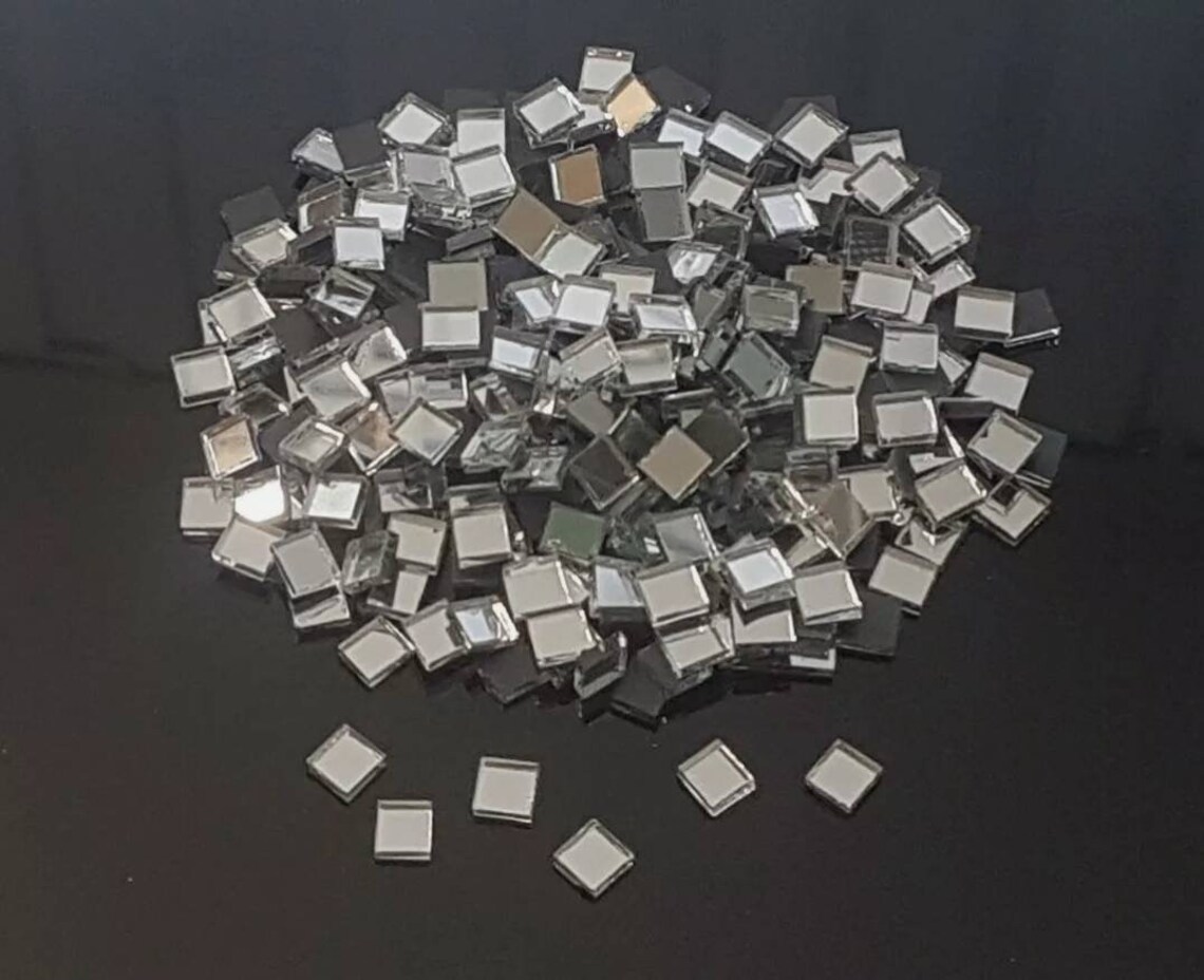 500 Pieces, Silver Glass Mirror Tiles, Size Approx 5x5mm, 2 Mm ...