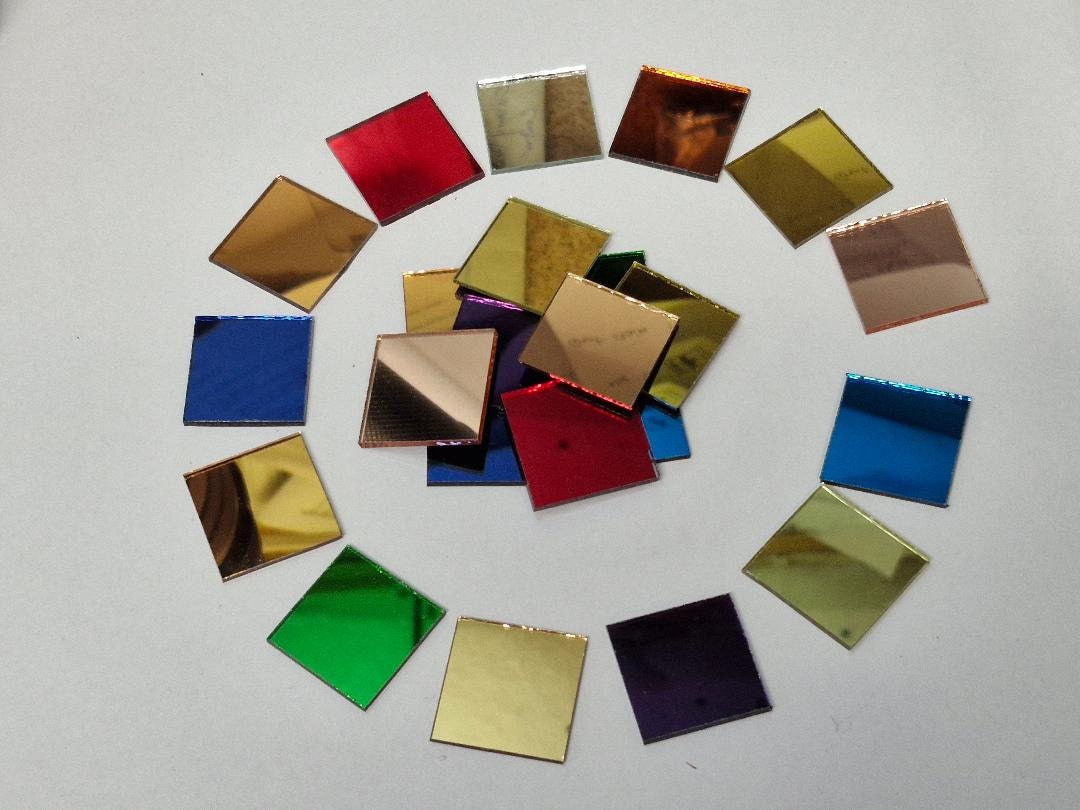 400 Mixed Colours Glass Mirror Tiles, Size Approx 1" X 1", 1.8 Mm ...