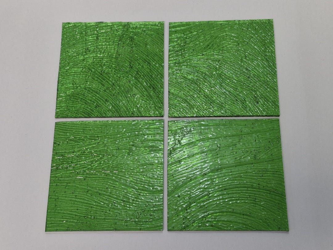 4 Pieces, Stained Coloured Glass Sheet, Size 10 X 10 Cm, 3 Mm Thickness ...