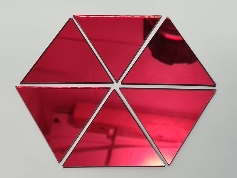 10 Pieces, Gold Glass Mirror Tiles, Triangle Shape, Size 5 X 5 X 5 Cm ...