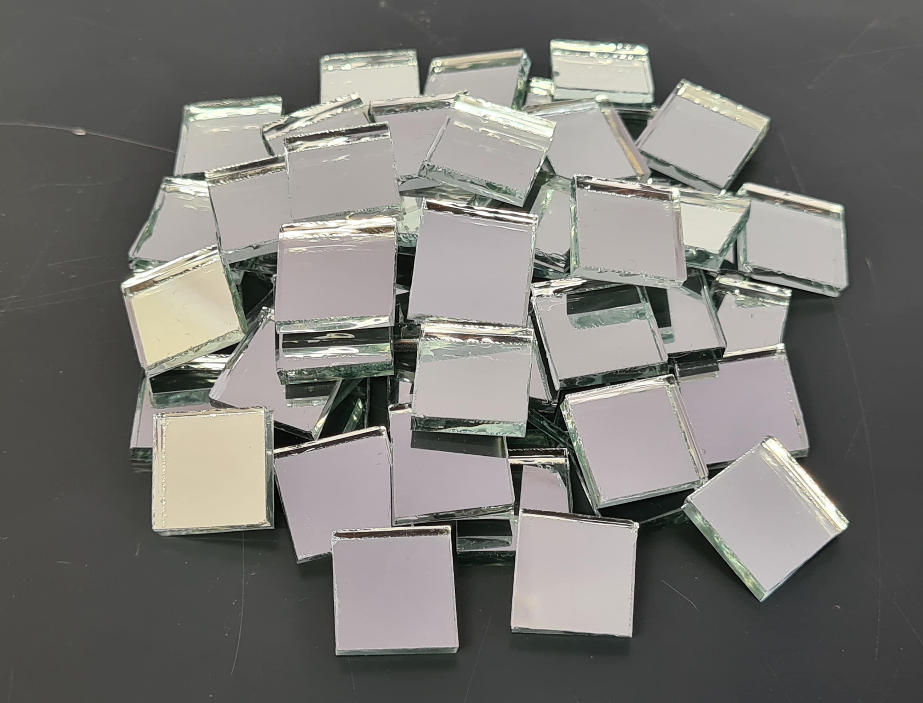 100 Pieces, Silver Glass Mirror Tiles, Size Approx 1/2" X 1/2 ...