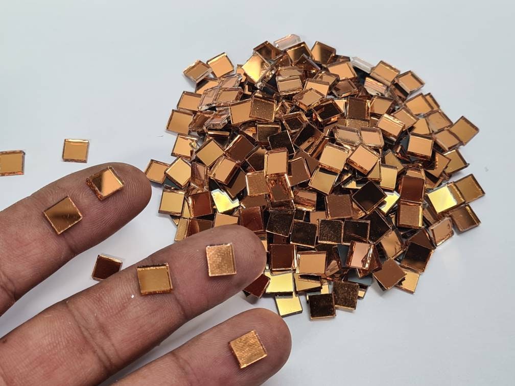 1000 Pieces, Copper Bronze Glass Mirror Tiles, Size Approx 5 X 5 Mm, 1. ...
