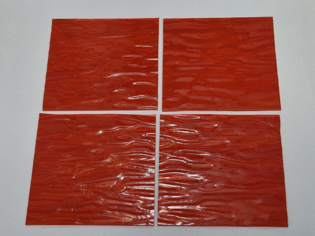 4 Pieces, Stained Coloured Glass Sheet, Size 10 X 10 Cm, 3 Mm Thickness ...