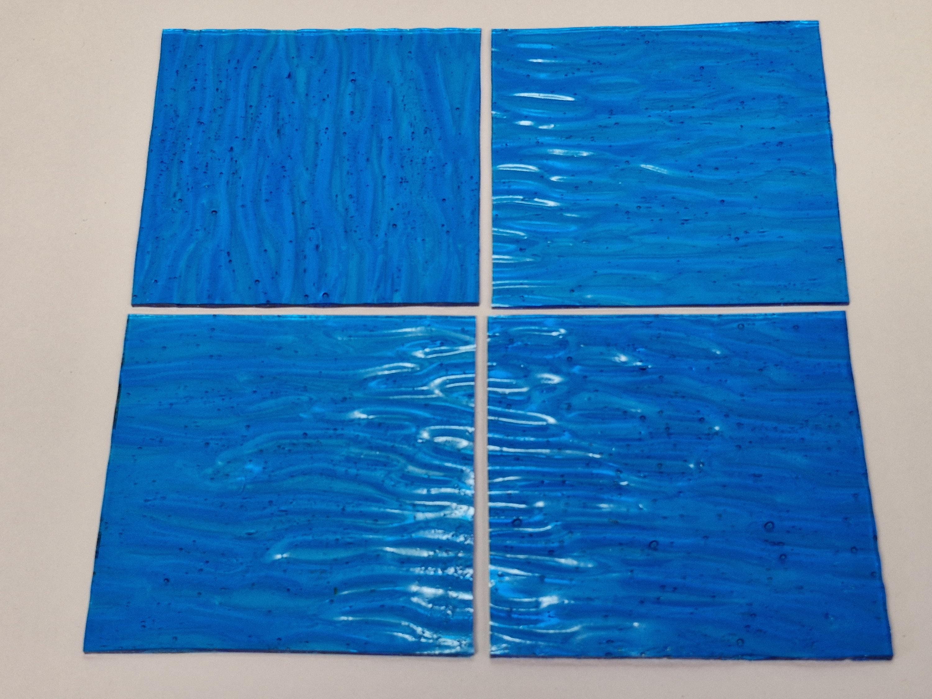 4 Pieces, Stained Coloured Glass Sheet, Size 10 X 10 Cm, 3 Mm Thickness ...