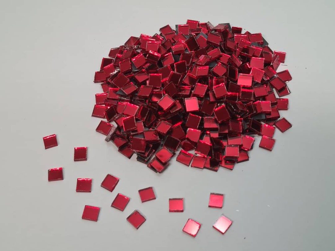 500 Pieces, Red Ruby Glass Mirror Tiles, Size Approx 5x5mm, 1.8 ...