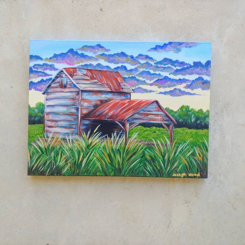 Tobacco Barn Painting - Etsy
