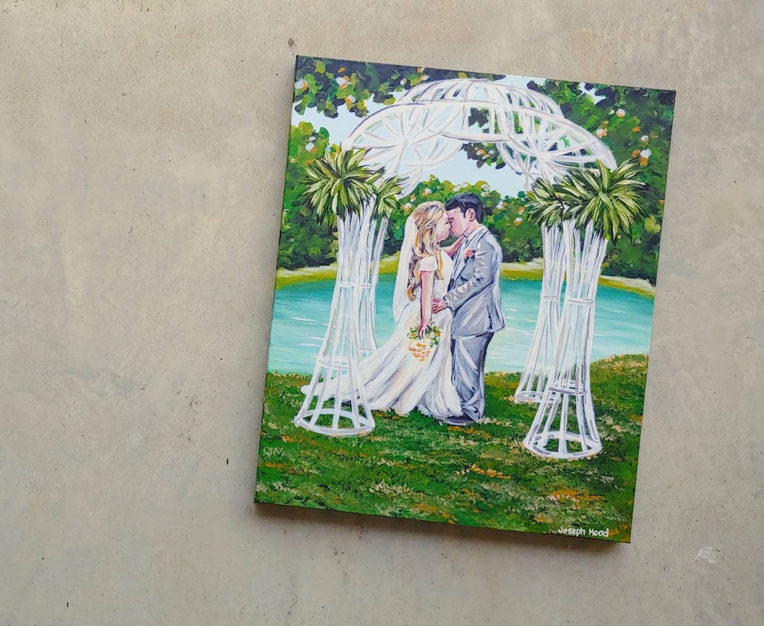 Custom Wedding Portrait Acrylic Painting, Made to Order, Bride and ...